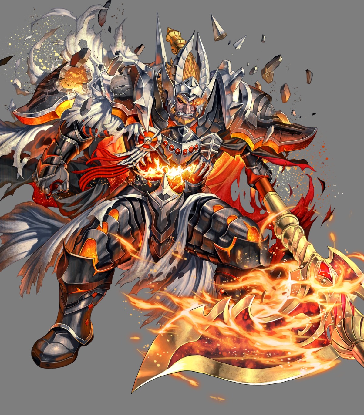 nintendo izuka daisuke fire emblem fire emblem heroes surtr (fire emblem) armor horns male torn ...